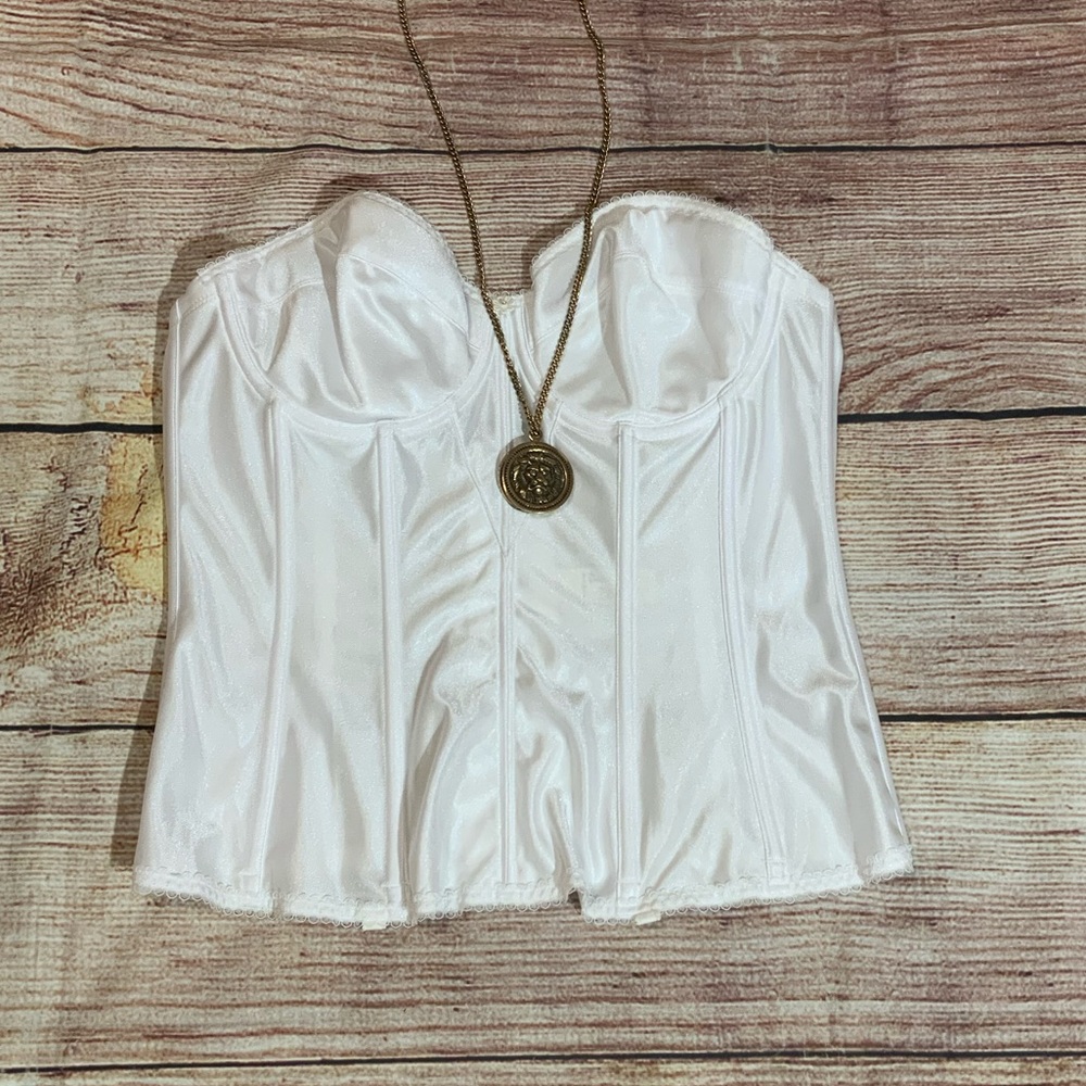Vintage Dominique White Corset/Bustier Size 36b - Gem